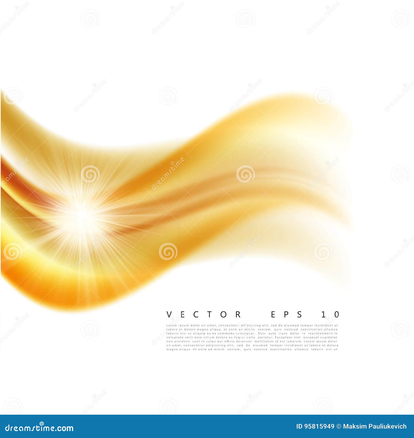 Vector Illustration of an Abstract Orange Wavy Background, Smooth ...
