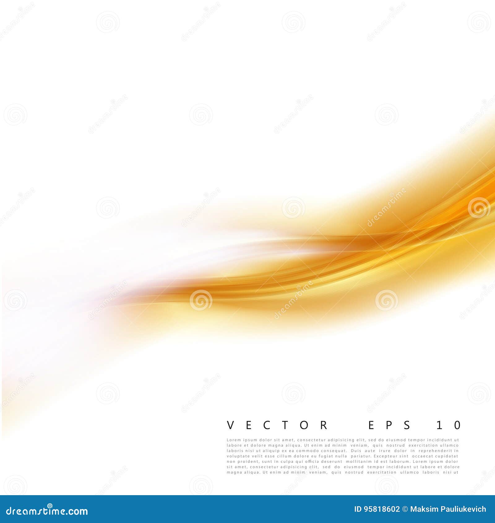 Vector Illustration of an Abstract Orange Wavy Background, Smooth ...