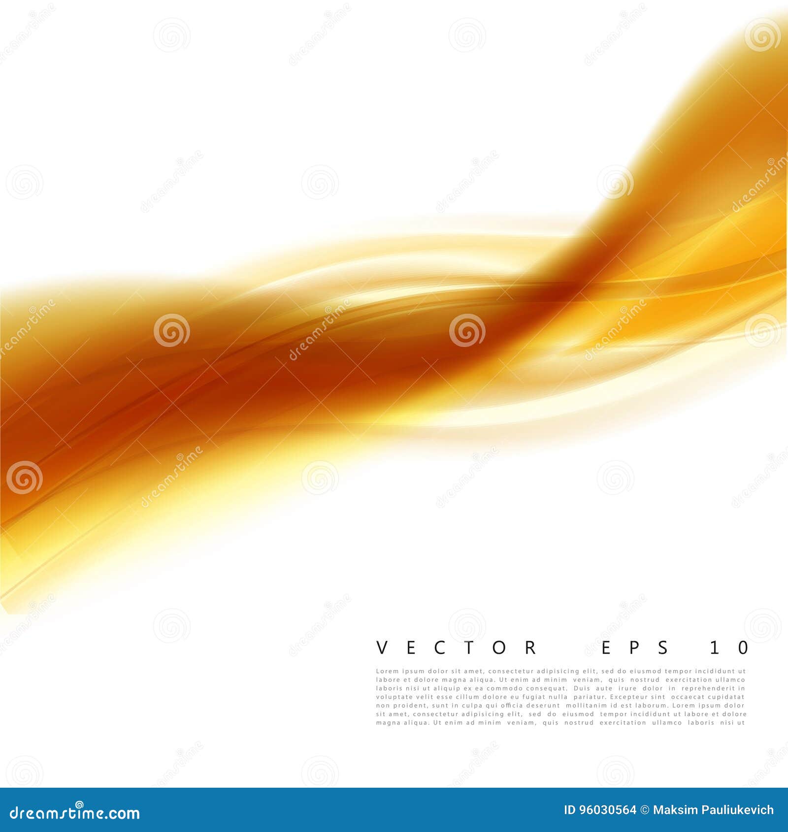 Vector Illustration of an Abstract Orange Wavy Background, Smooth ...