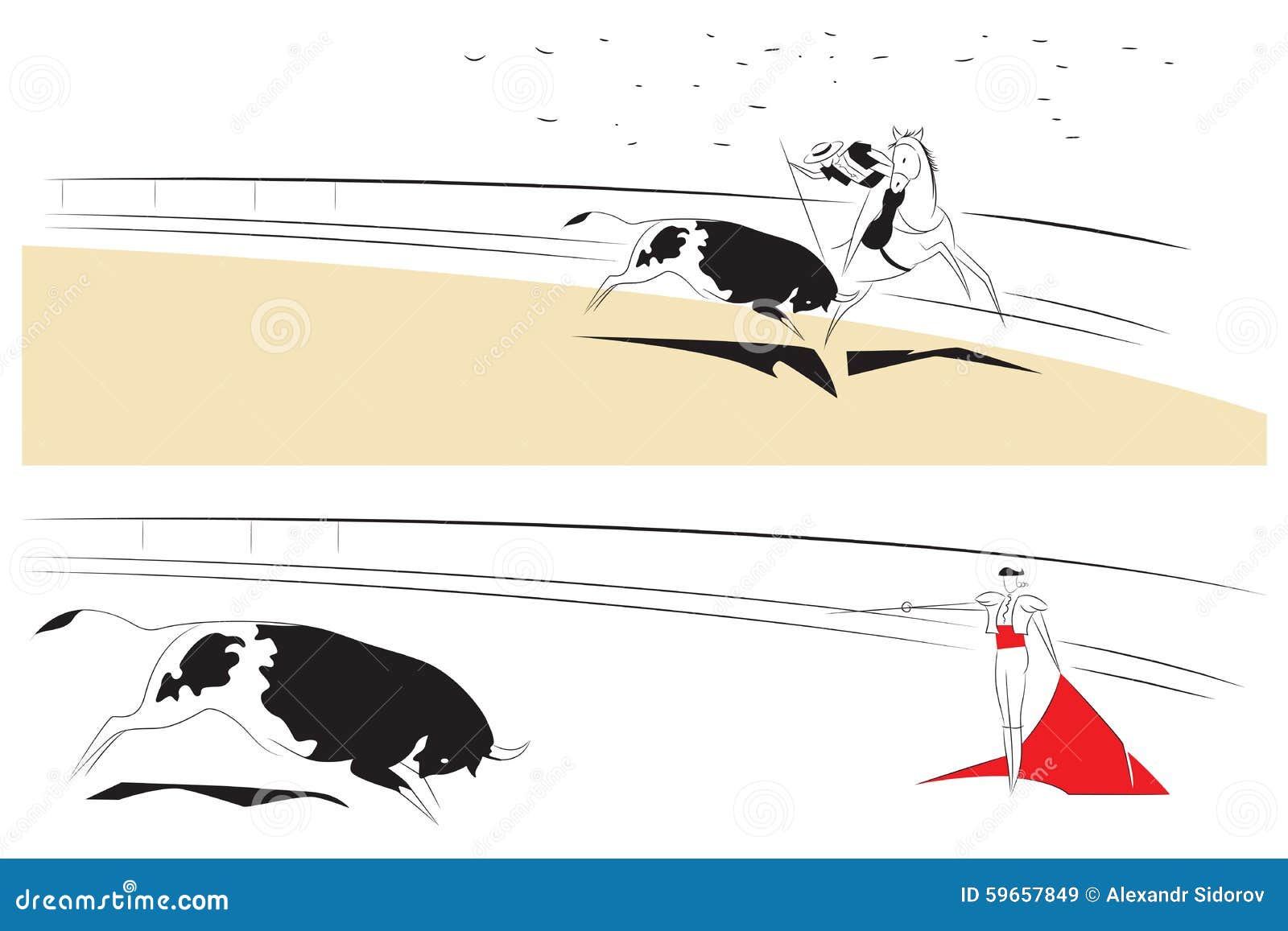 Bullfighting Silhouette Vector Stock Illustration, Bullfighter ...