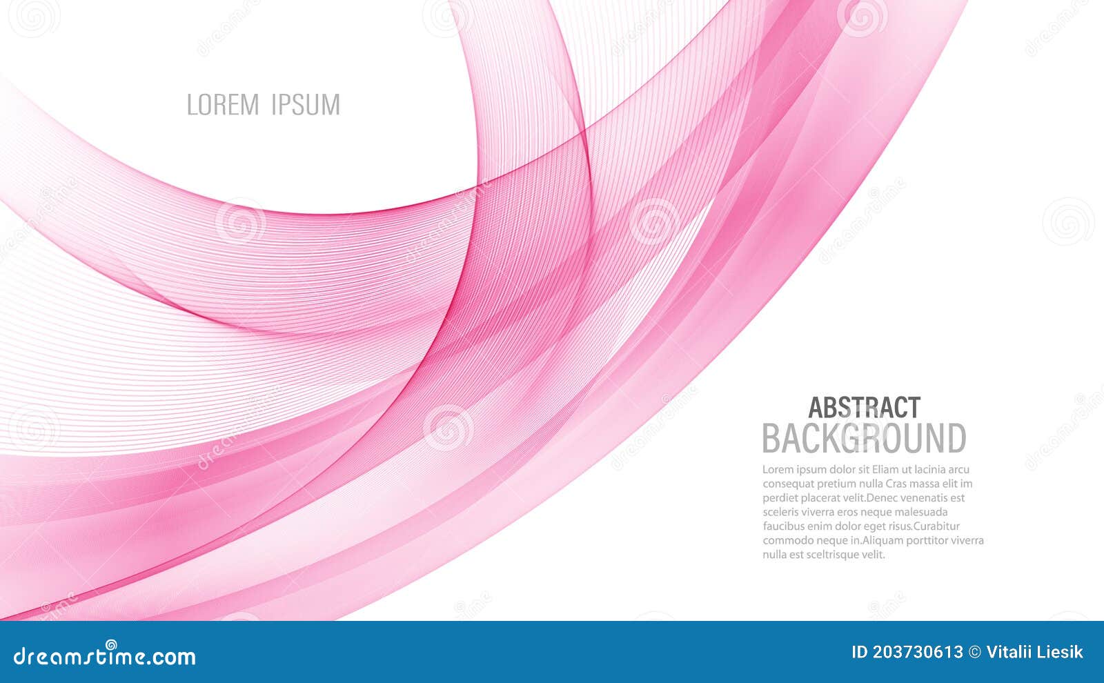 Vector Illustration Abstract Pink Transparent Wave Wave Flow Stock ...