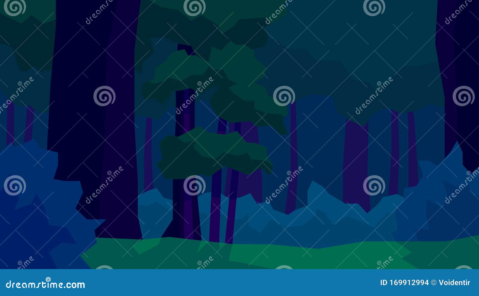 Polygon forest at night stock vector. Illustration of colorful - 169912994