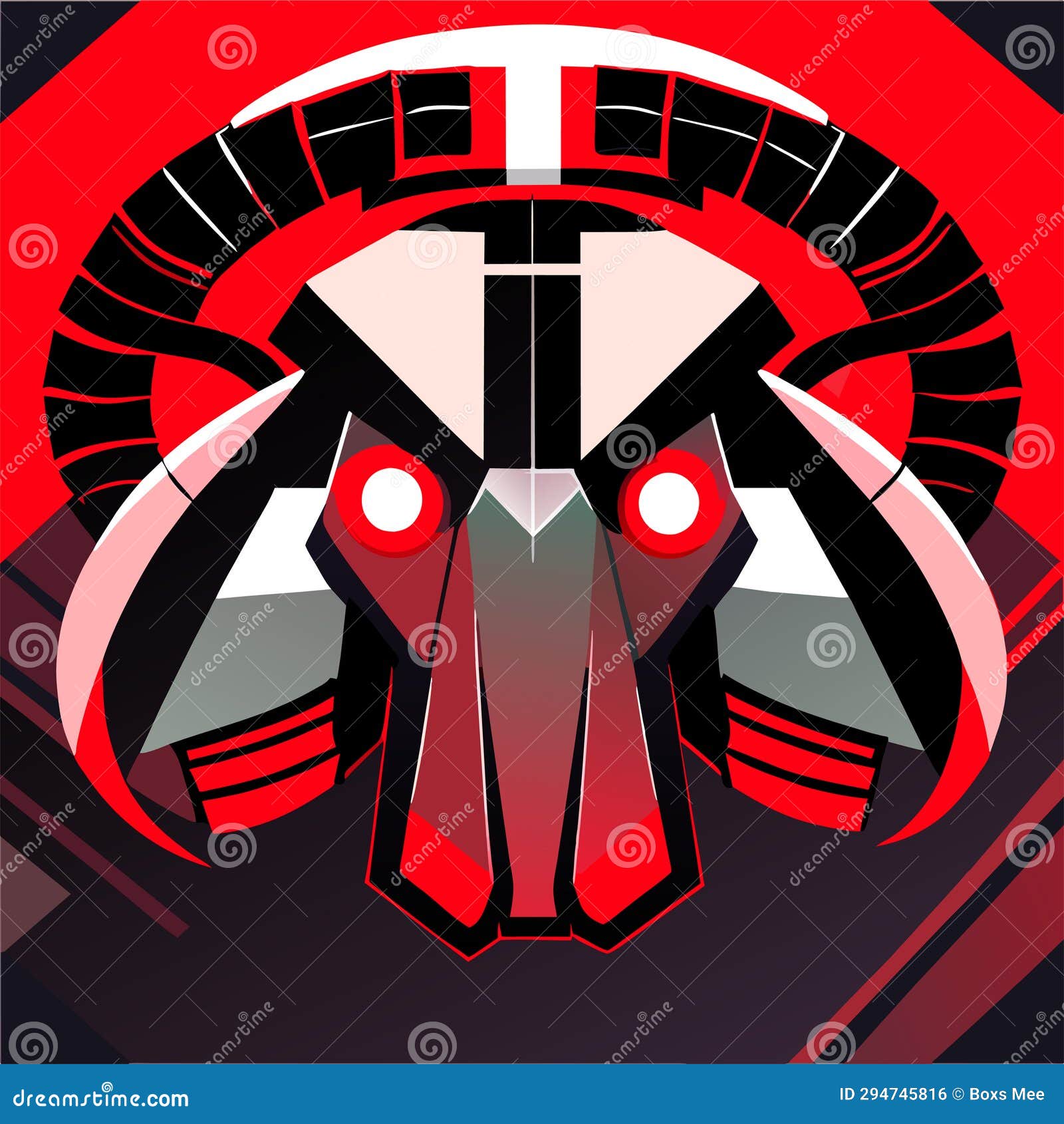 Vector Illustration of an Abstract Robot Head in a Modern Style. the ...