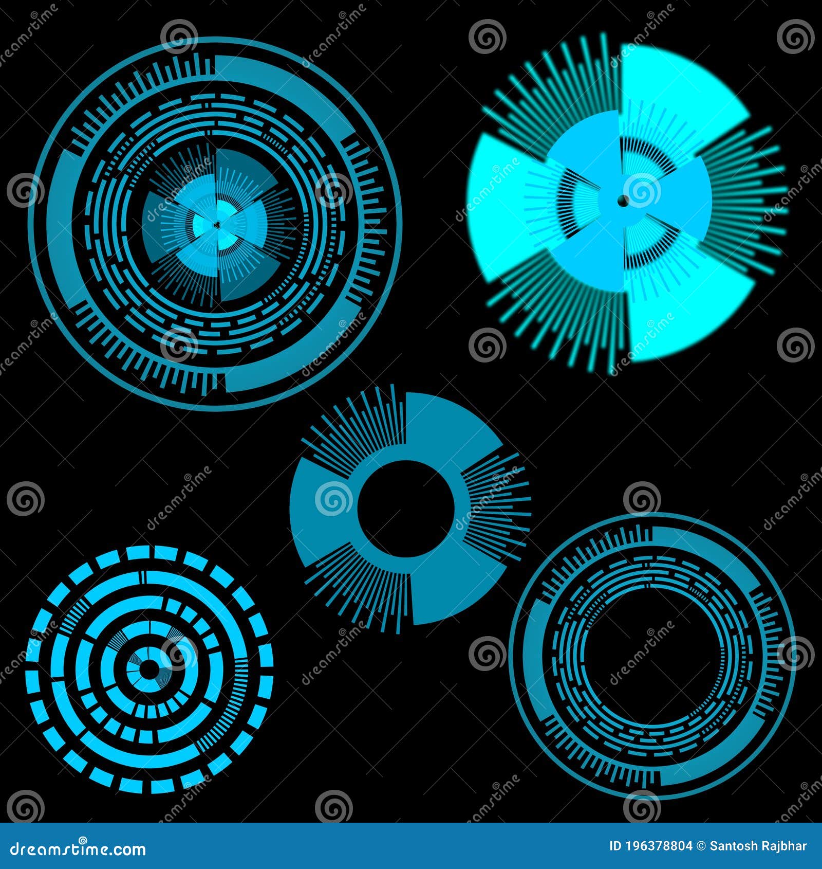Vector Illustration Hi-tech Blue Abstract Sets Technology Background ...