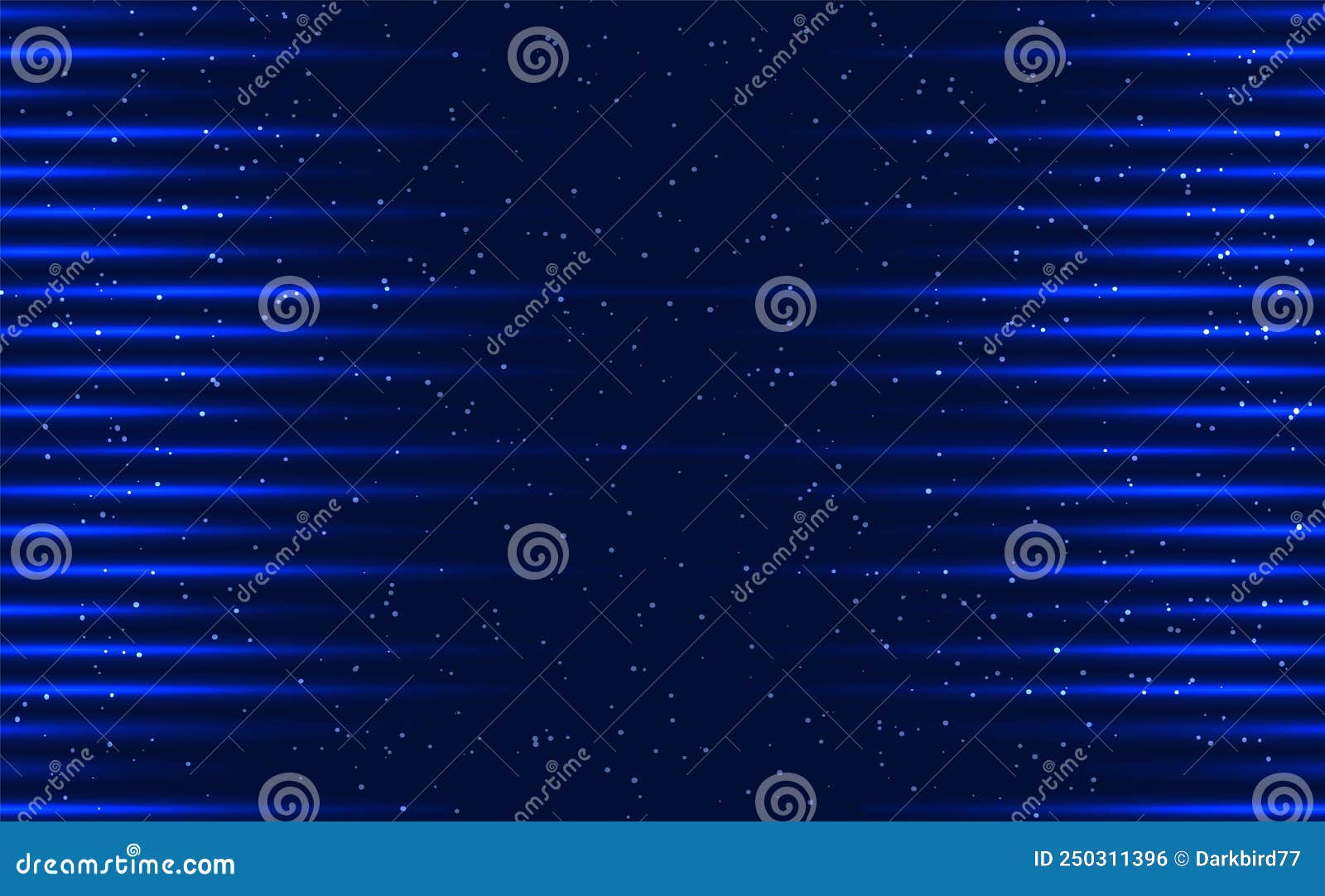Vector Illustration with Abstract Shining Lines on Blue Background ...