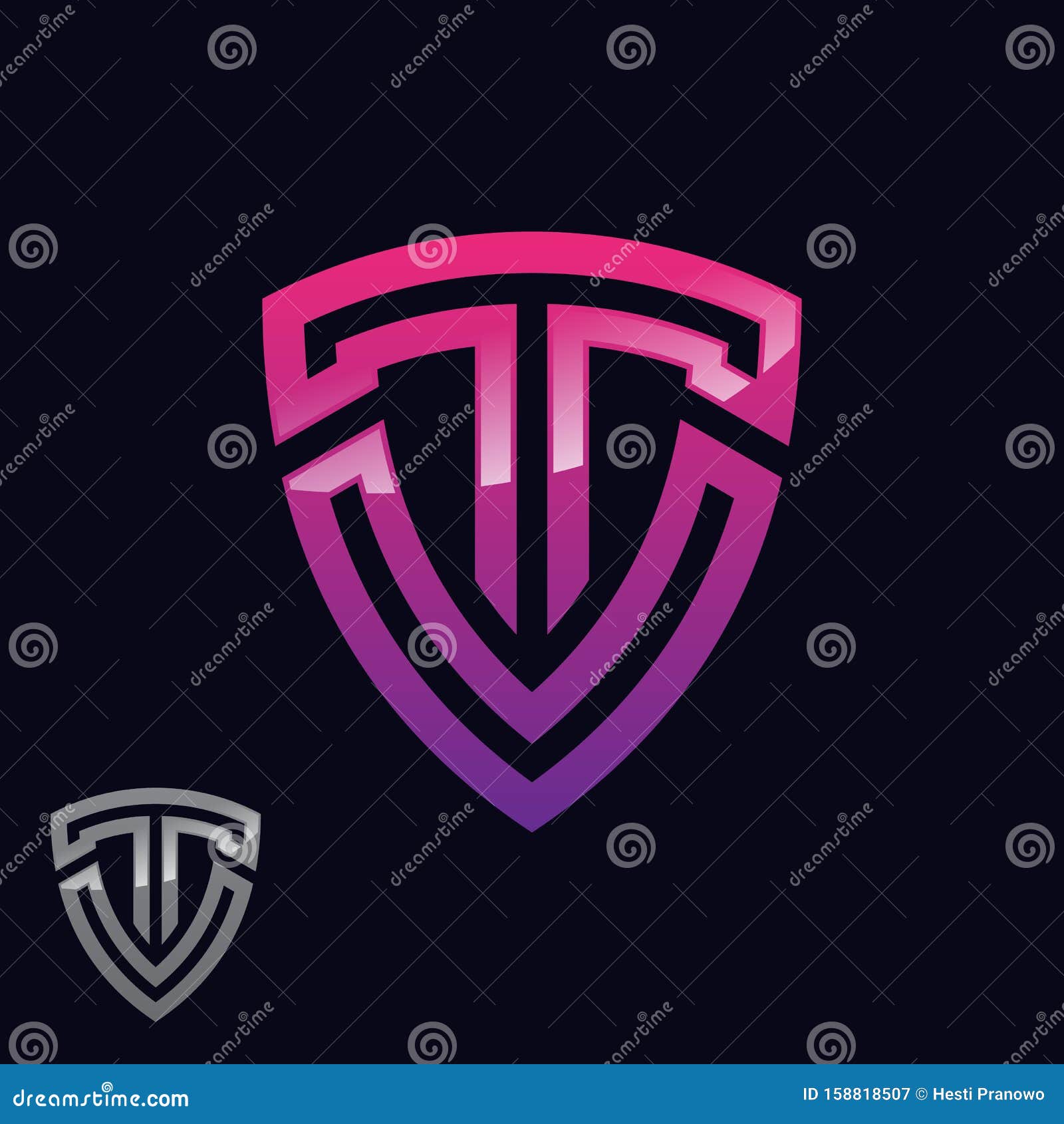 Vector Illustration of Abstract Symbol Based on the Letter T Shaped ...
