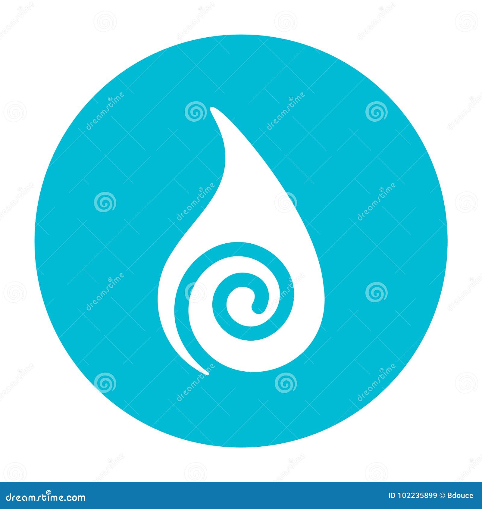 Abstract Water Symbol on a Circle Stock Vector - Illustration of blue ...