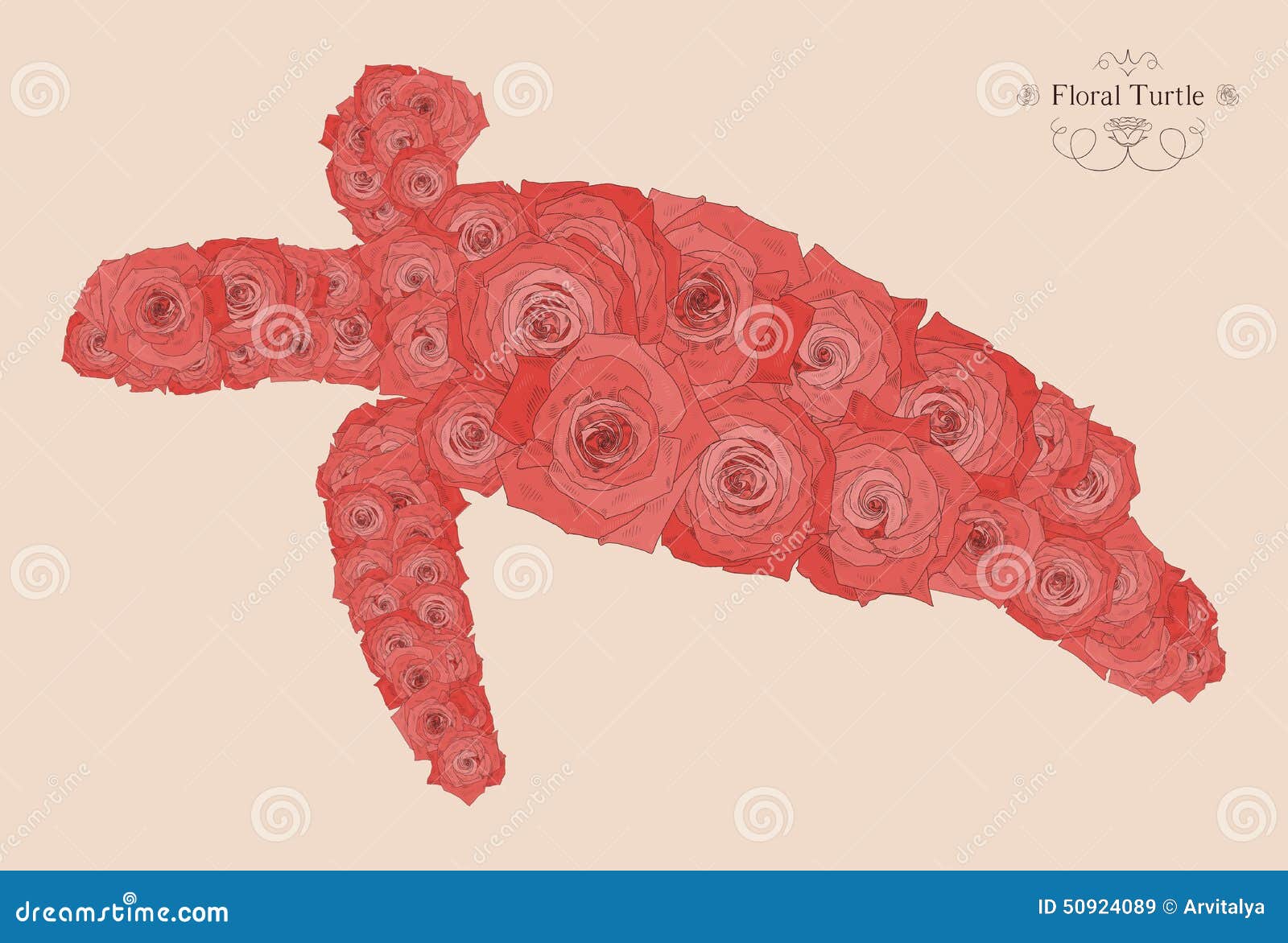 Vector Illustration with Abstract Turtle Stock Vector - Illustration of ...