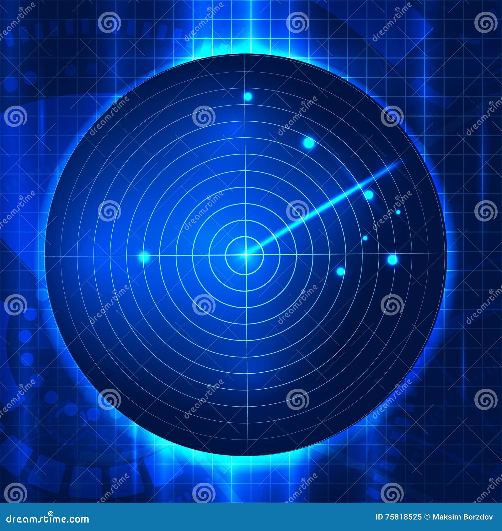 Vector Illustration of Abstract Vector Radar Screen Stock Vector ...
