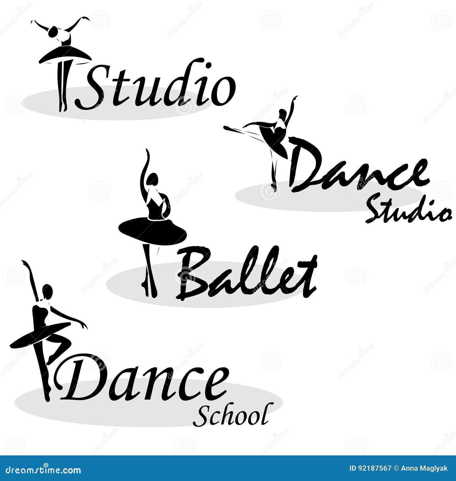 Vector Illustration Abstract Woman Icon in Dance. Dance School, Dance ...