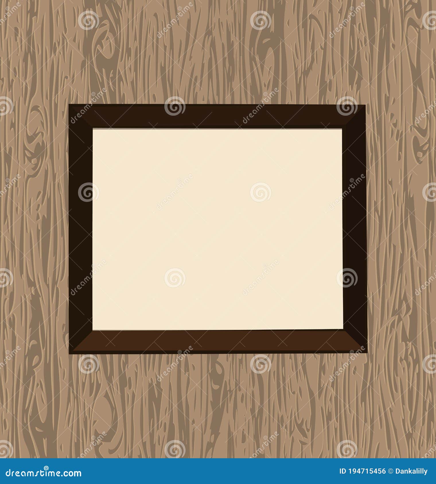 Vector Illustration Abstract Wood Wall and Empty Frame Stock Vector ...