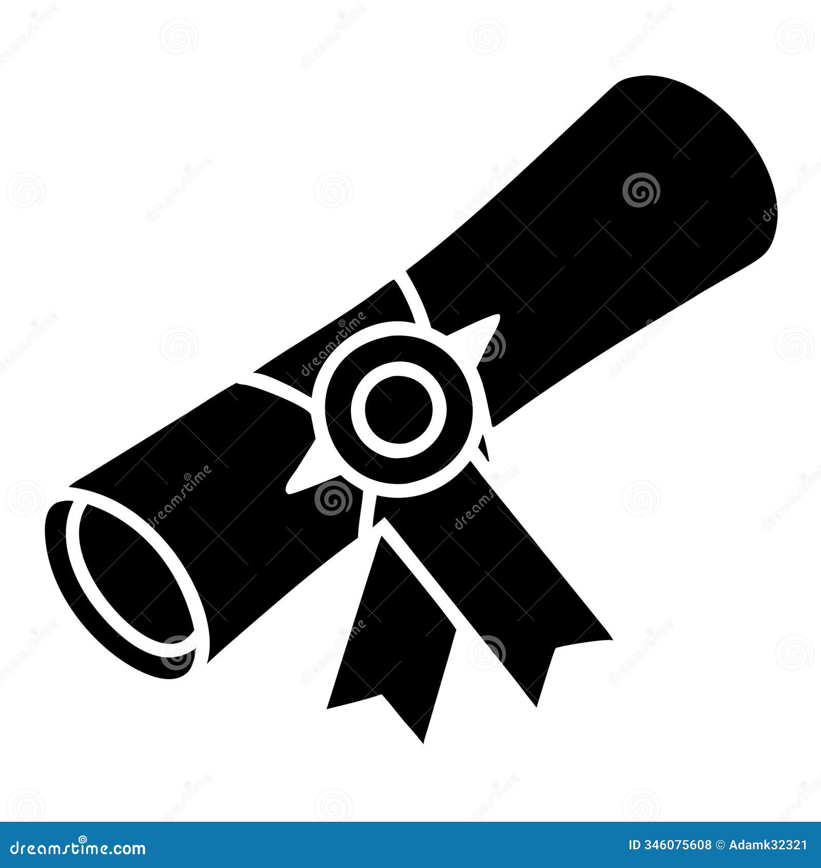 Vector Illustration of Academic Diploma with Ribbon for Education and ...