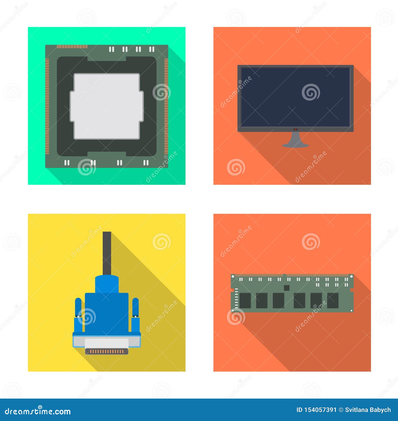 Vector Illustration of Accessories and Device Icon. Set of Accessories ...