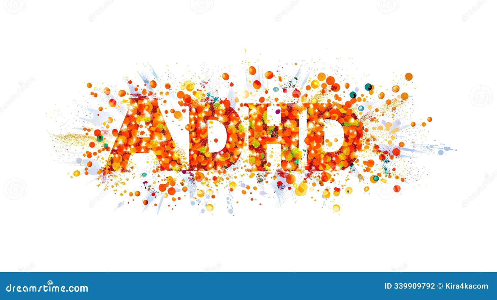 Vector Illustration of ADHD Isolated on White Background. Psychology ...