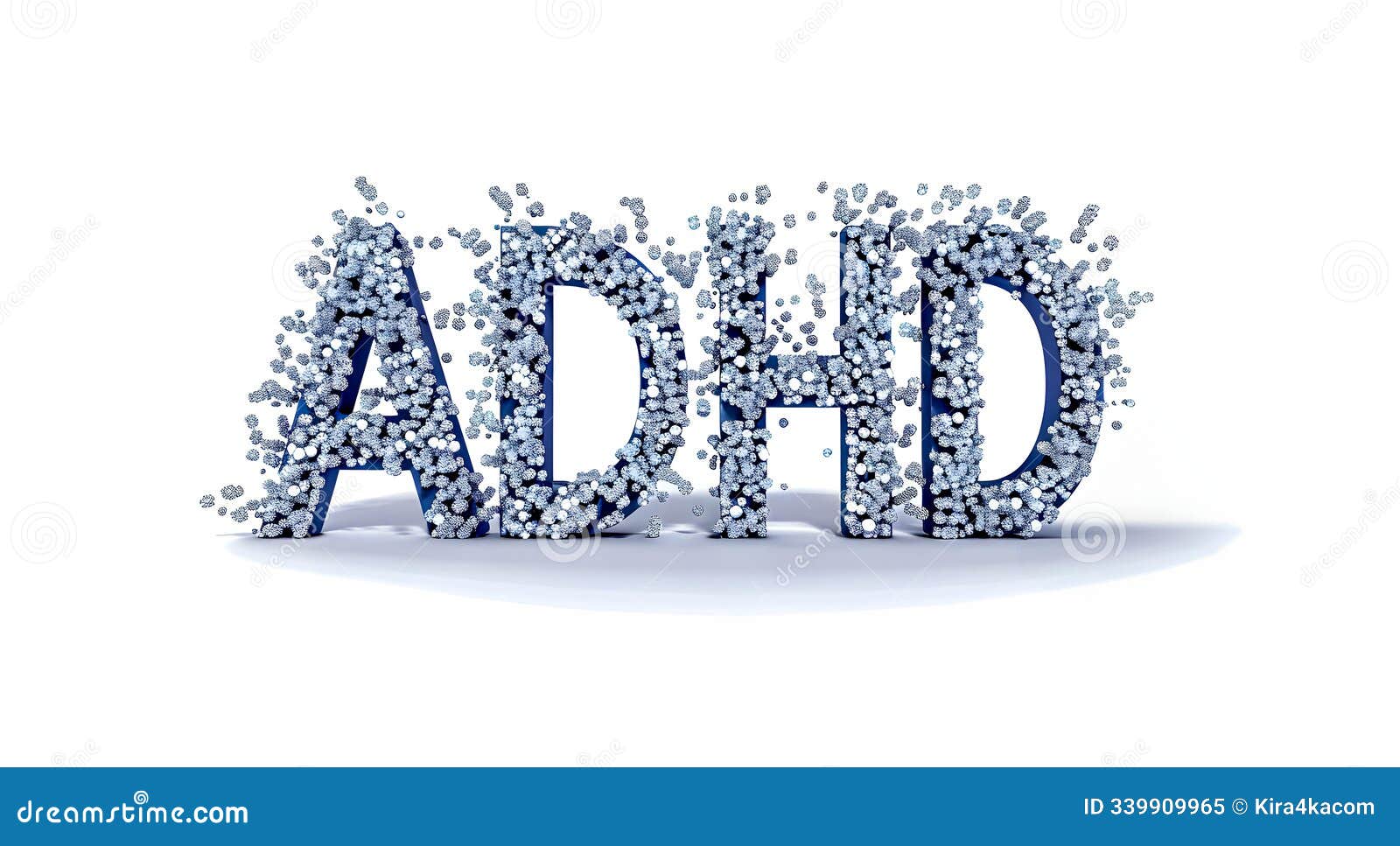 Vector Illustration of ADHD Isolated on White Background. Psychology ...