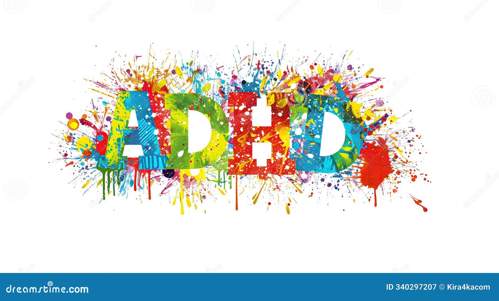 Vector Illustration of ADHD Isolated on White Background. Psychology ...