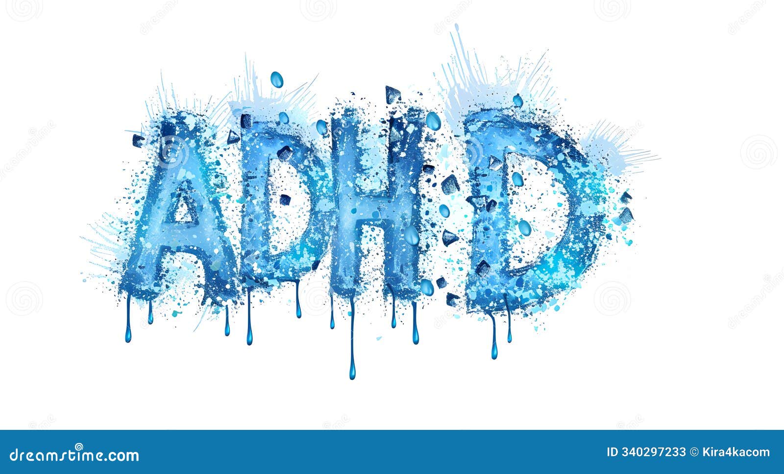 Vector Illustration of ADHD Isolated on White Background. Psychology ...