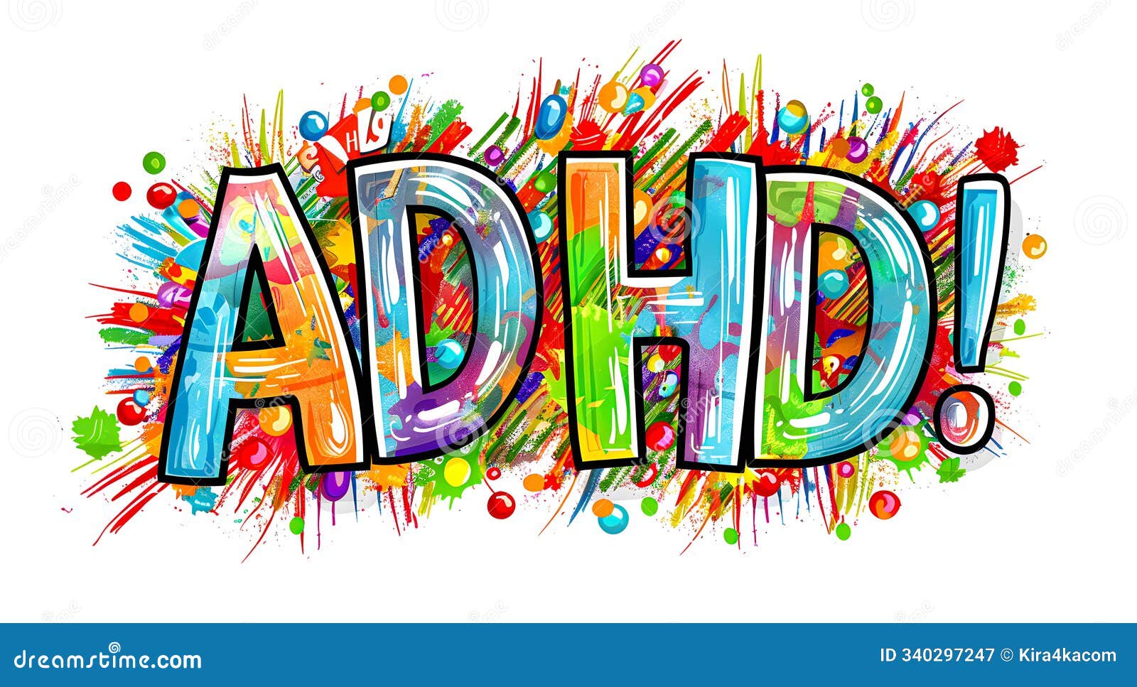 Vector Illustration of ADHD Isolated on White Background. Psychology ...