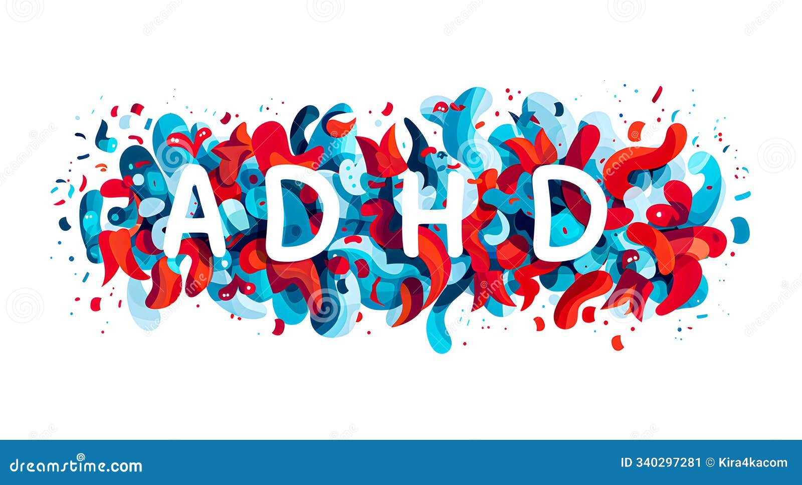 Vector Illustration of ADHD Isolated on White Background. Psychology ...