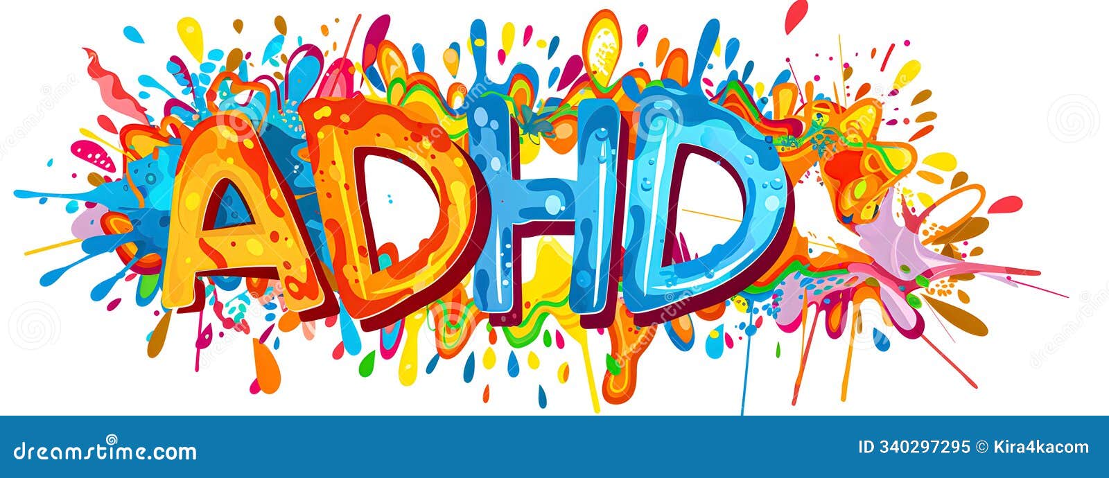 Vector Illustration of ADHD Isolated on White Background. Psychology ...