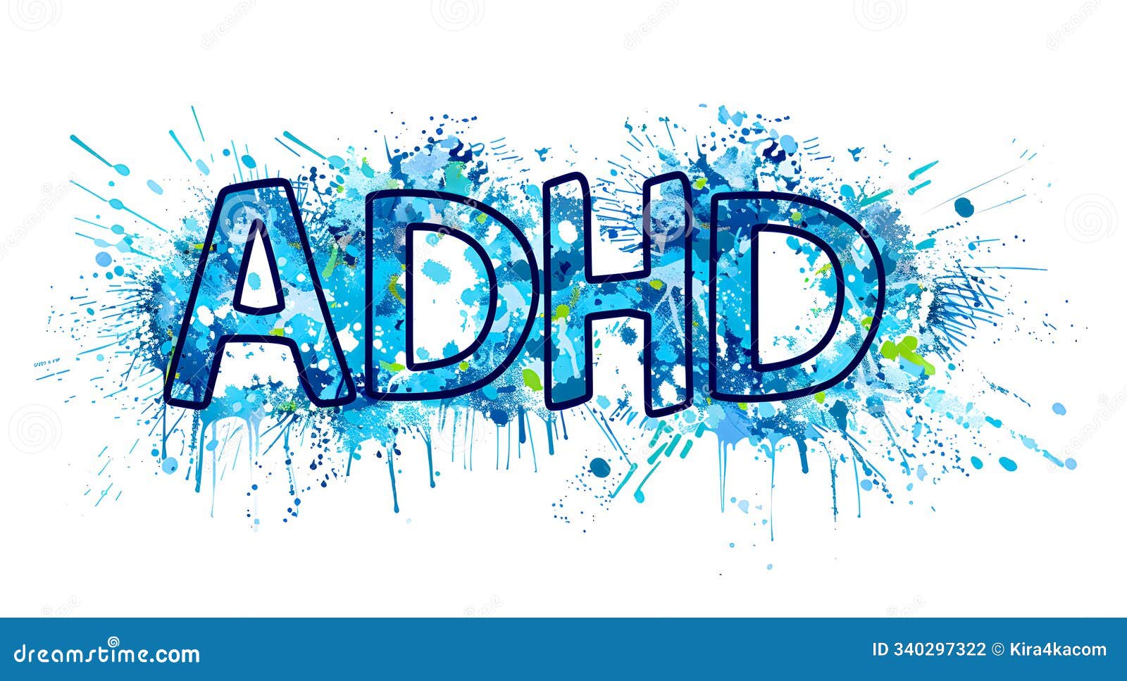 Vector Illustration of ADHD Isolated on White Background. Psychology ...