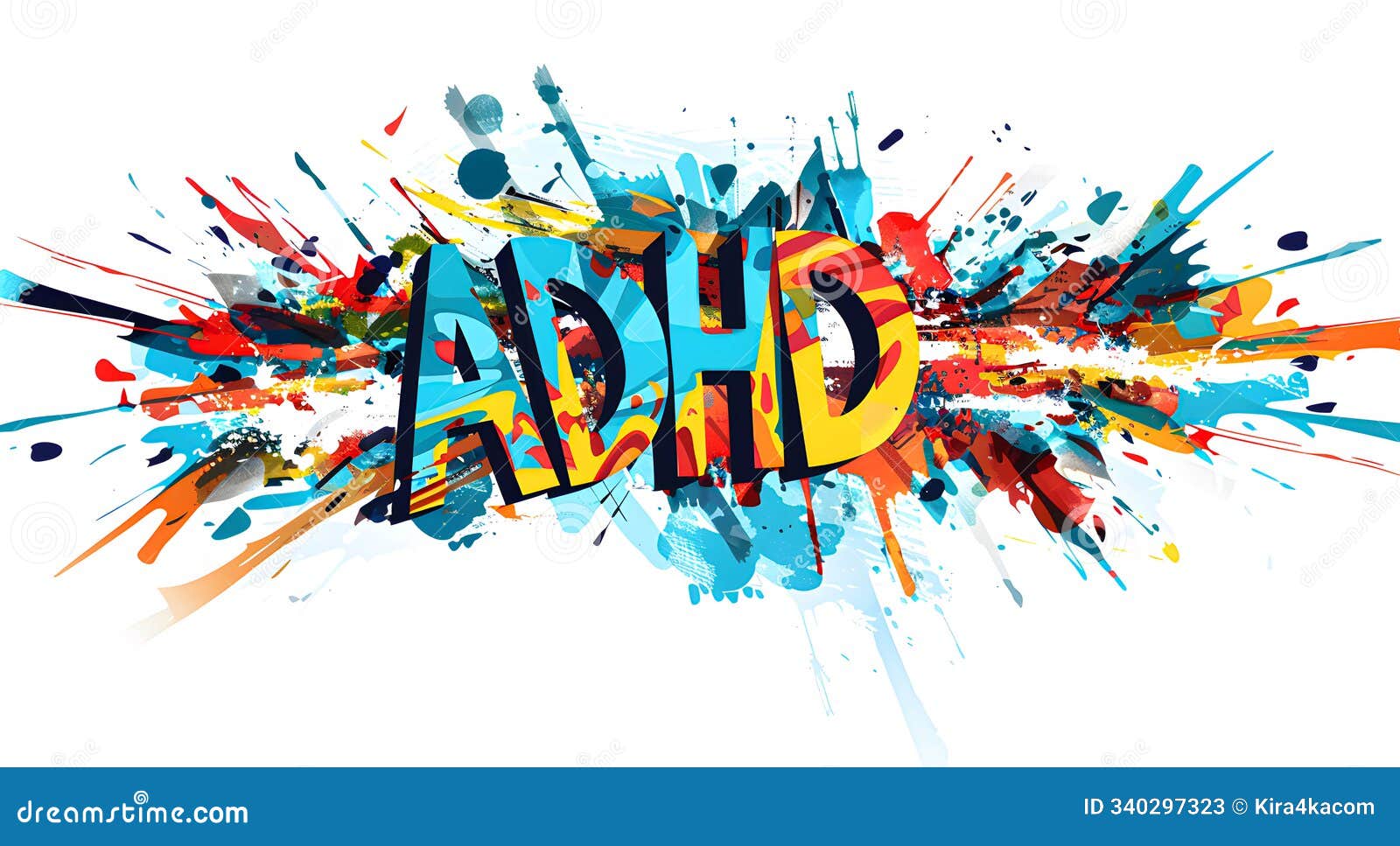 Vector Illustration of ADHD Isolated on White Background. Psychology ...