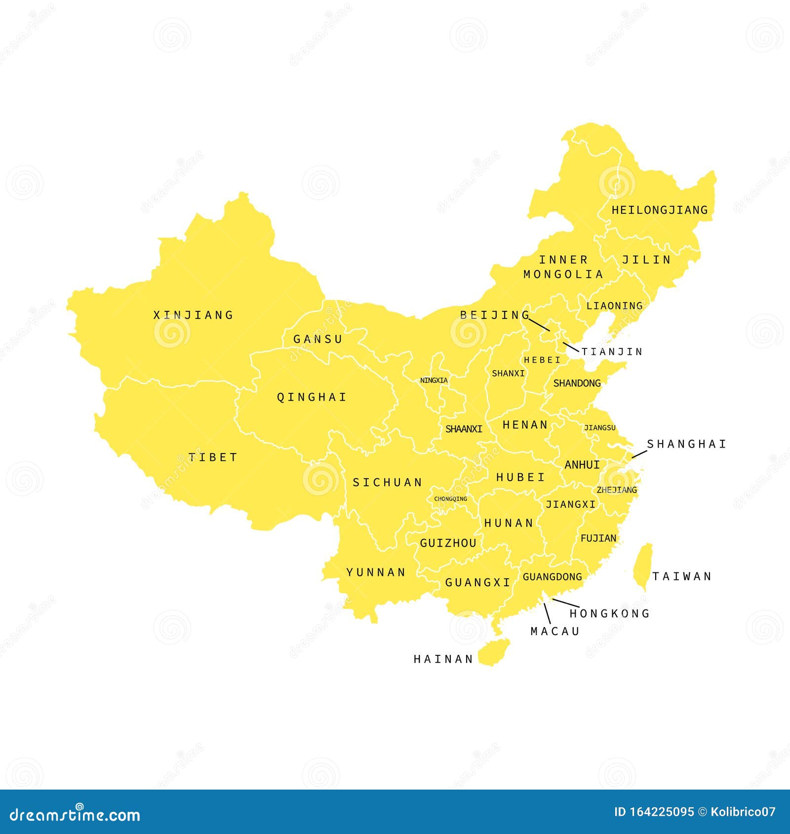 Vector Illustration of Administrative Division Map of China. Stock ...