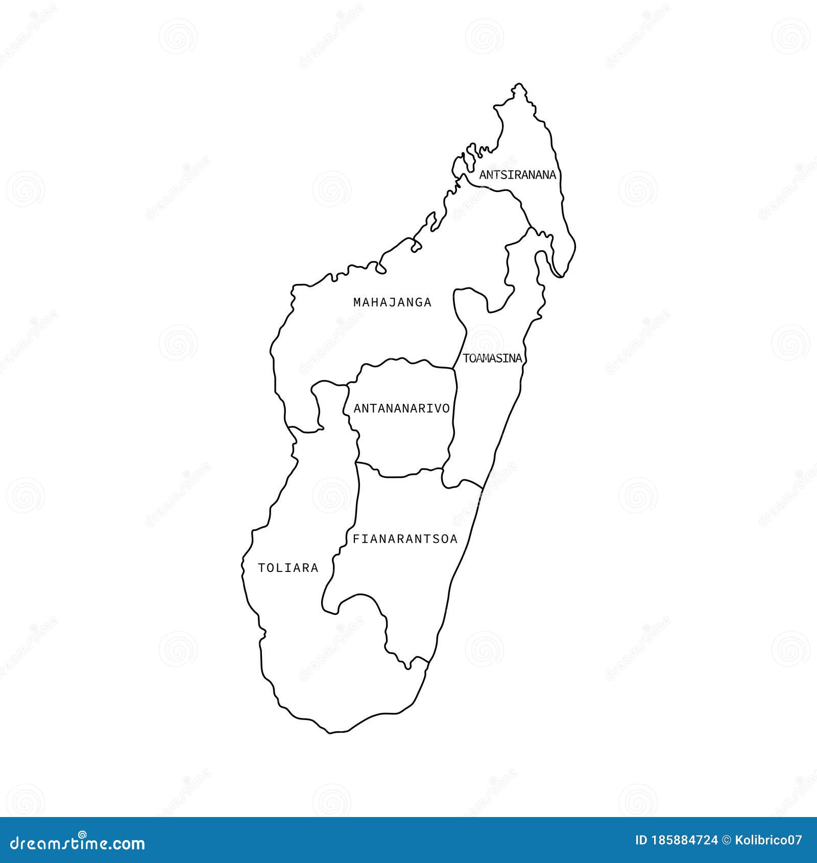 Vector Illustration of Administrative Division Map of Madagascar ...