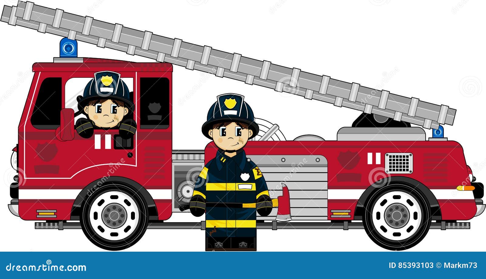 Cute Fireman - Firefighters Stock Vector - Illustration of truck ...