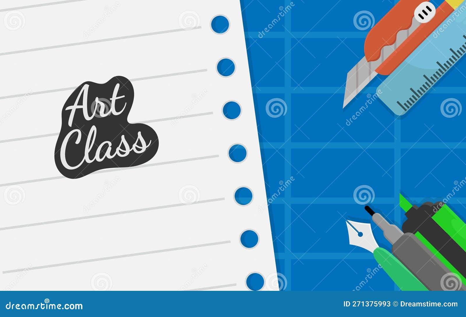 Vector Illustration of Advertisement Template for Art Class. Stock ...