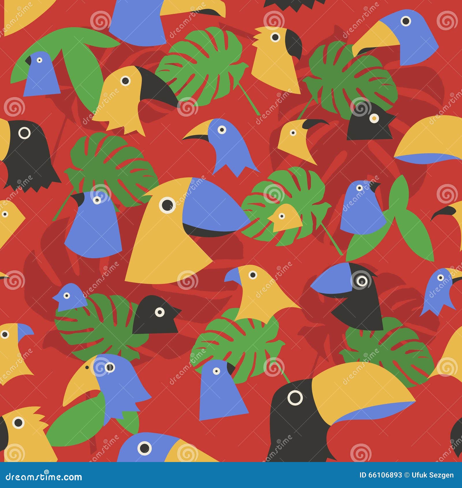 Vector Illustration African Style Birds Pattern Stock Illustration ...