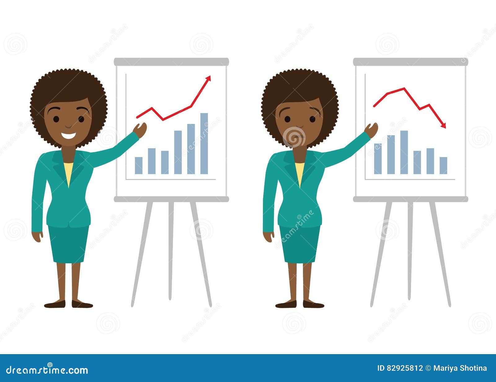Vector Illustration of Afro American Businesswoman Showing Graph Stock ... Vector Illustration of Afro American Businesswoman Showing Graph Stock ...
