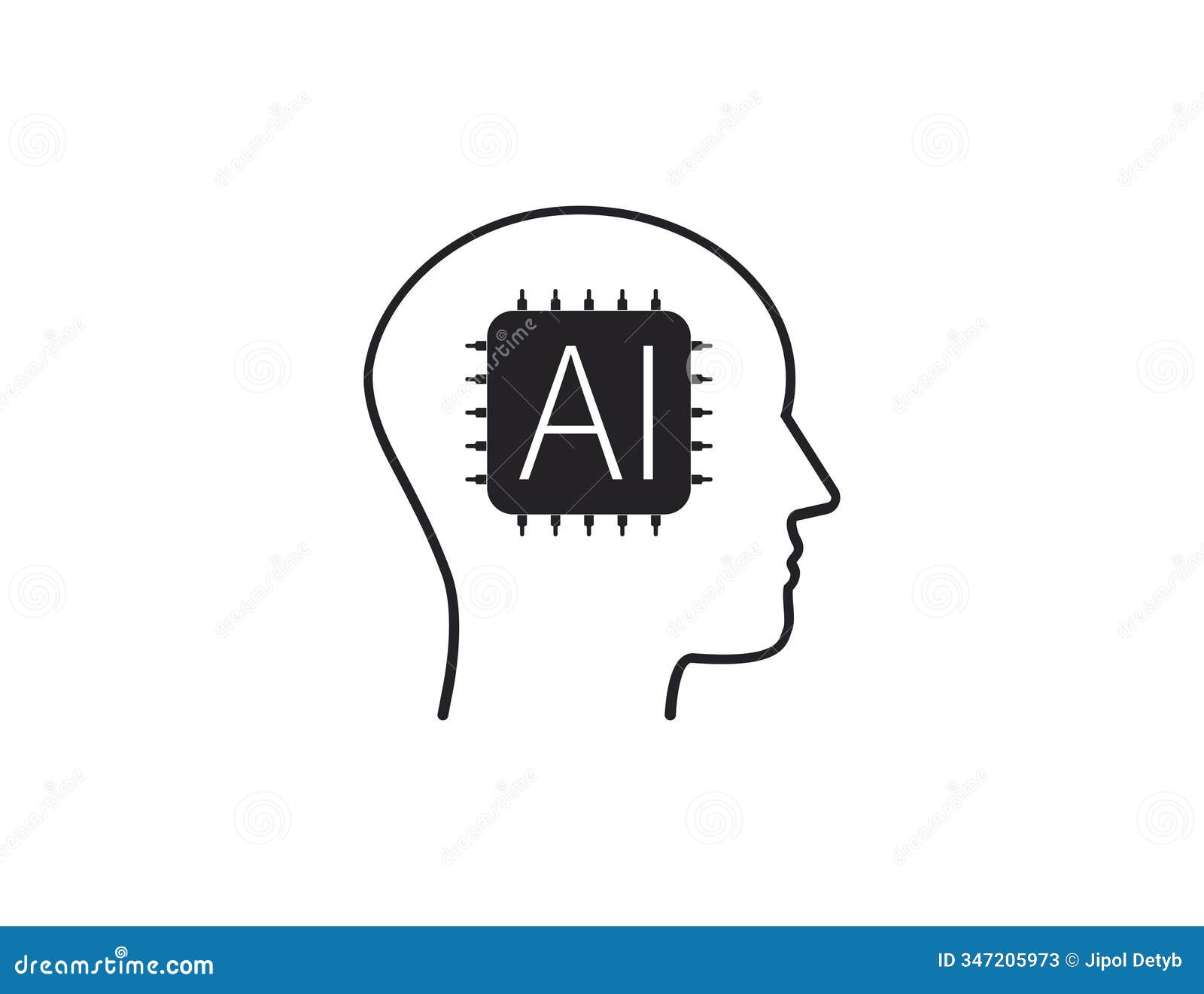 Ai, Artificial Intelligence, Head Icon. Vector Illustration. Stock ...