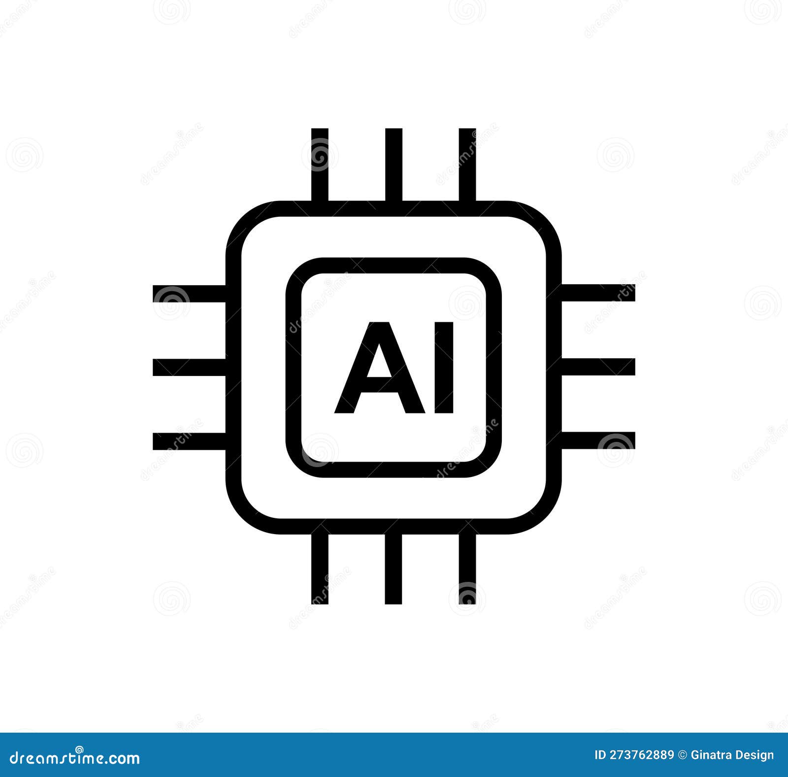 AI Logo Vector Icon Sign stock vector. Illustration of chip - 273762889