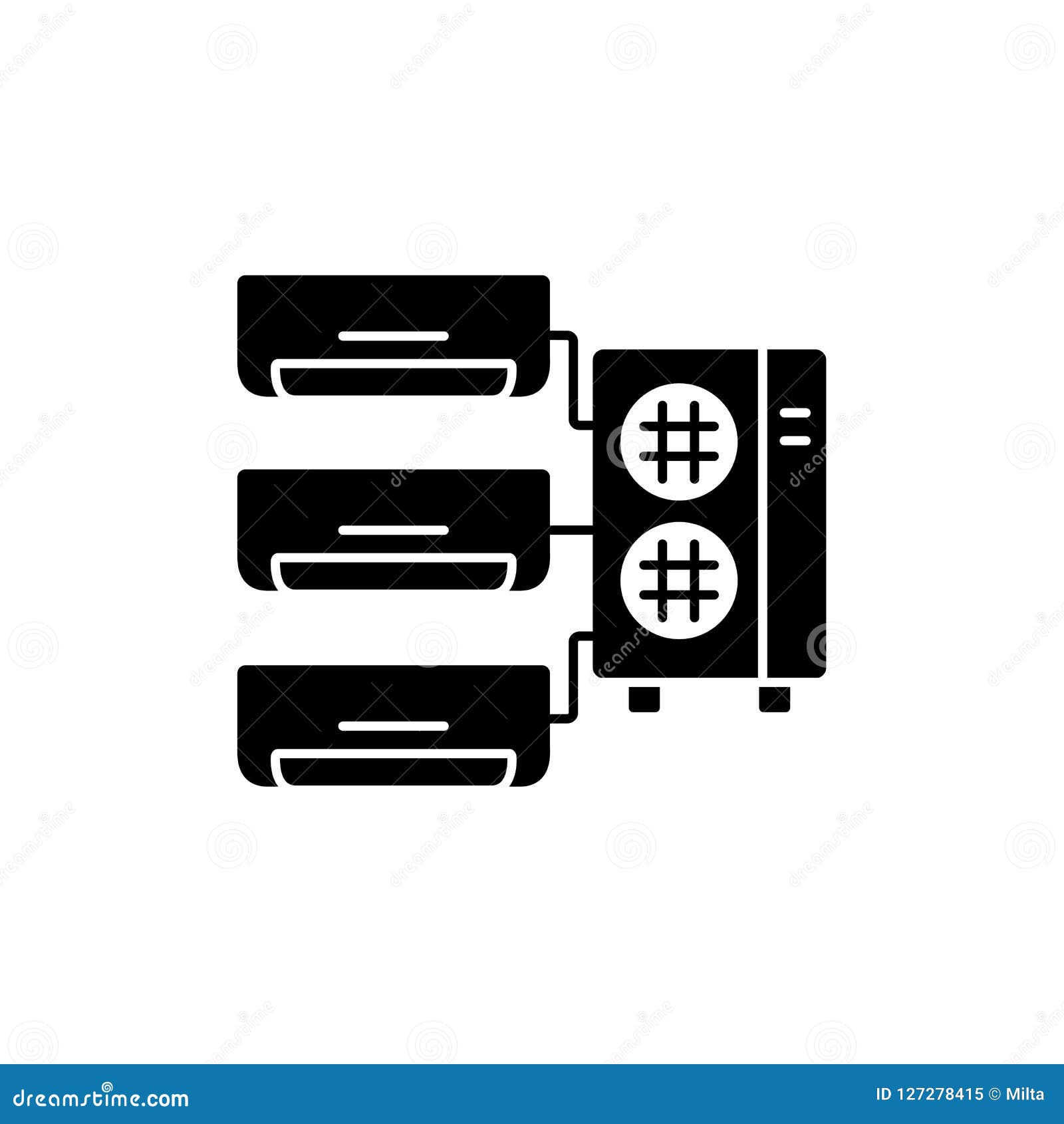 Vector Illustration of Air Conditioner. Multi-split System Stock Vector - Illustration of house ...