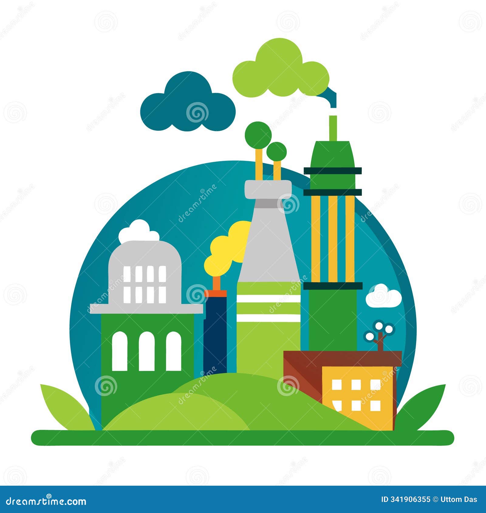 Vector Illestration of Air Pollution Stock Illustration - Illustration ...