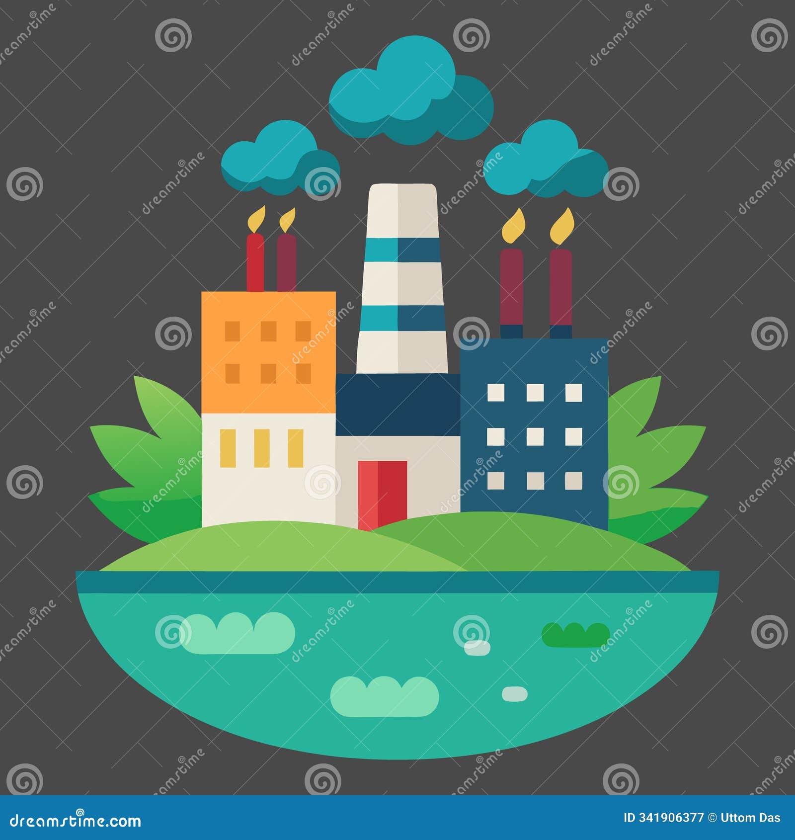Vector Illestration of Air Pollution Stock Illustration - Illustration ...