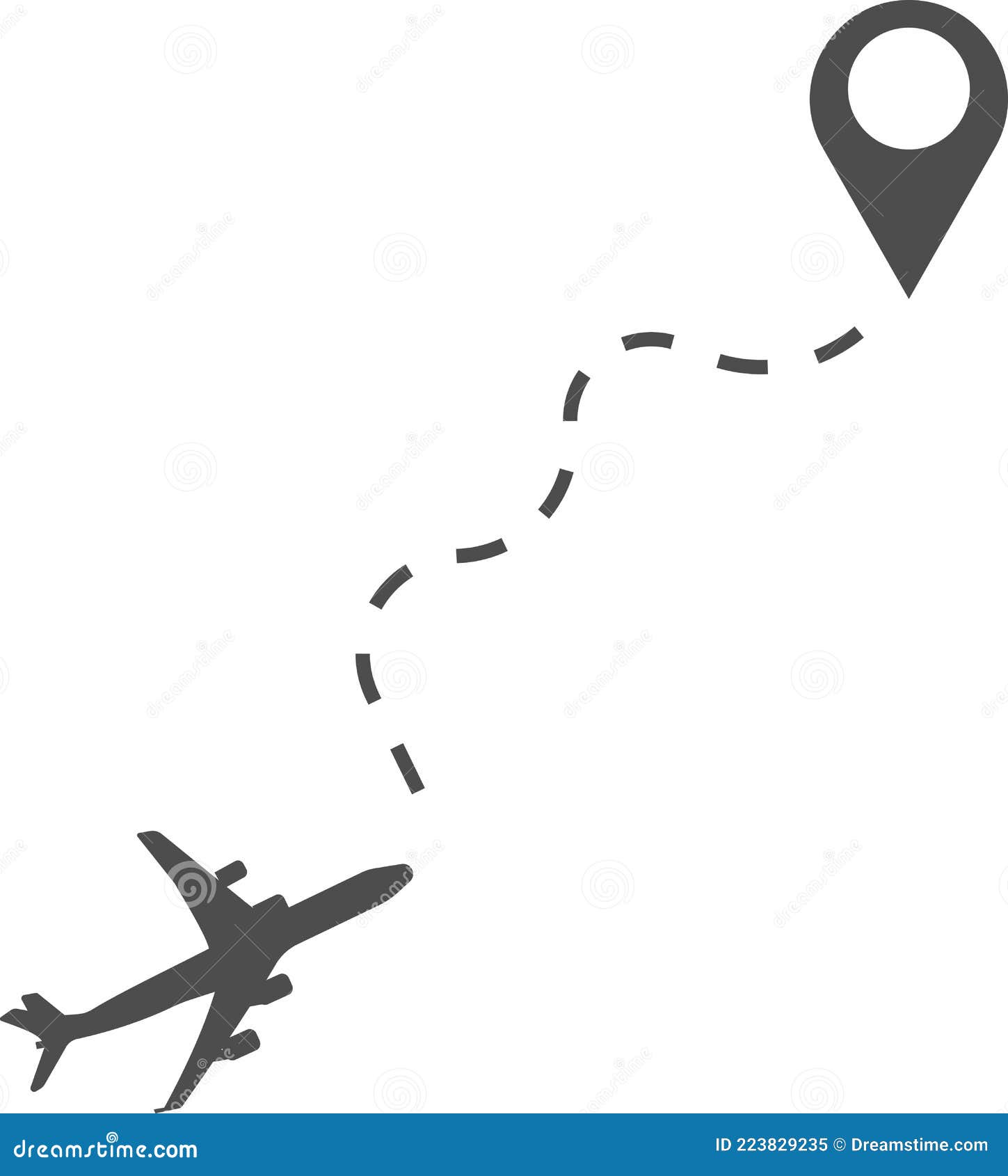 Vector Illustration of an Airplane Flying To Its Destination. Stock ...
