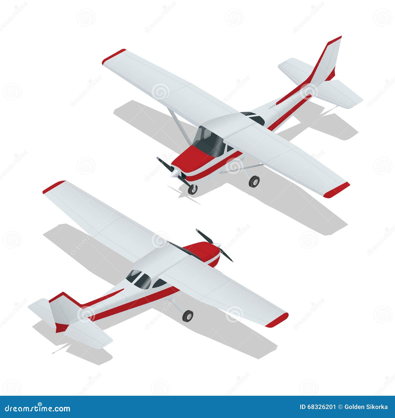 Vector Illustration Of A Airplanes. Airplane Flight. Plane Icon ...