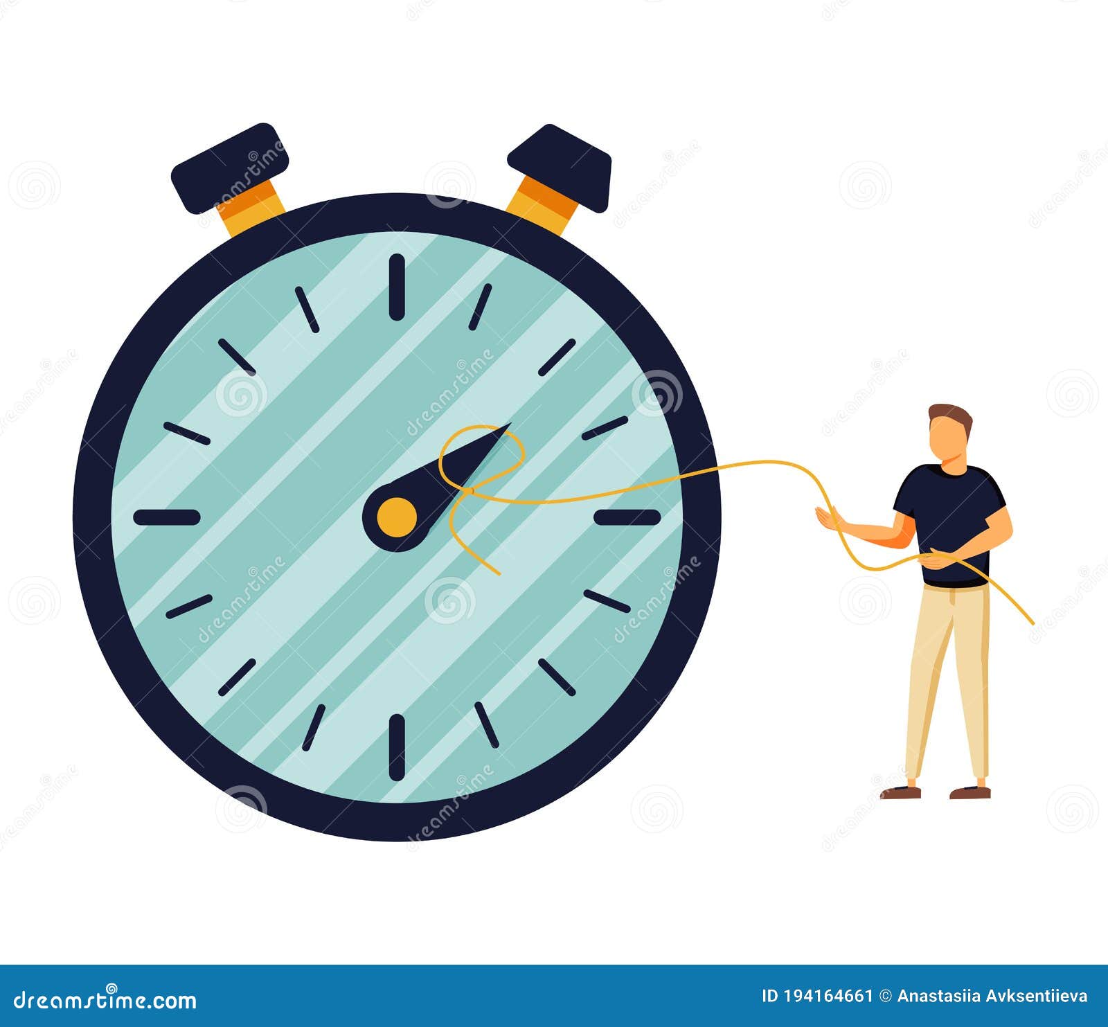 Vector Illustration, the Alarm Clock is Ringing on a White Background ...