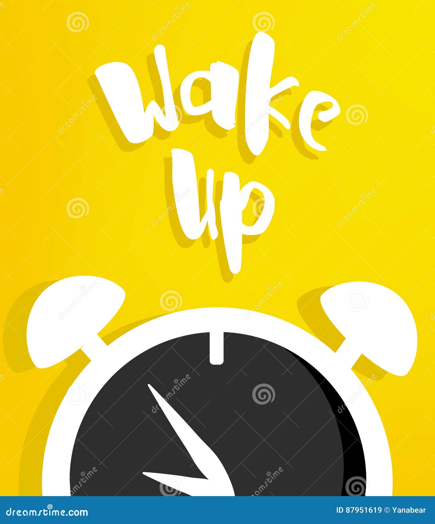 Vector Illustration with Alarm Clock. Wake Up Poster Stock Vector ...
