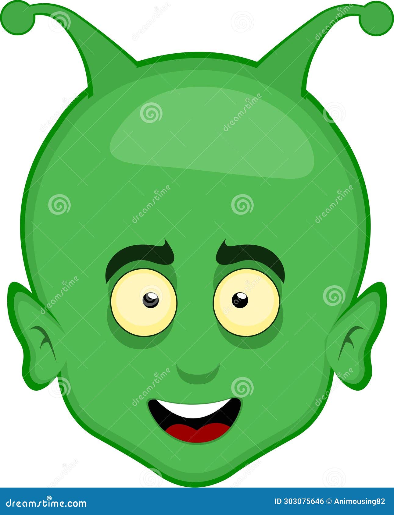 Vector Illustration Alien or Alien Head Cartoon Stock Vector ...