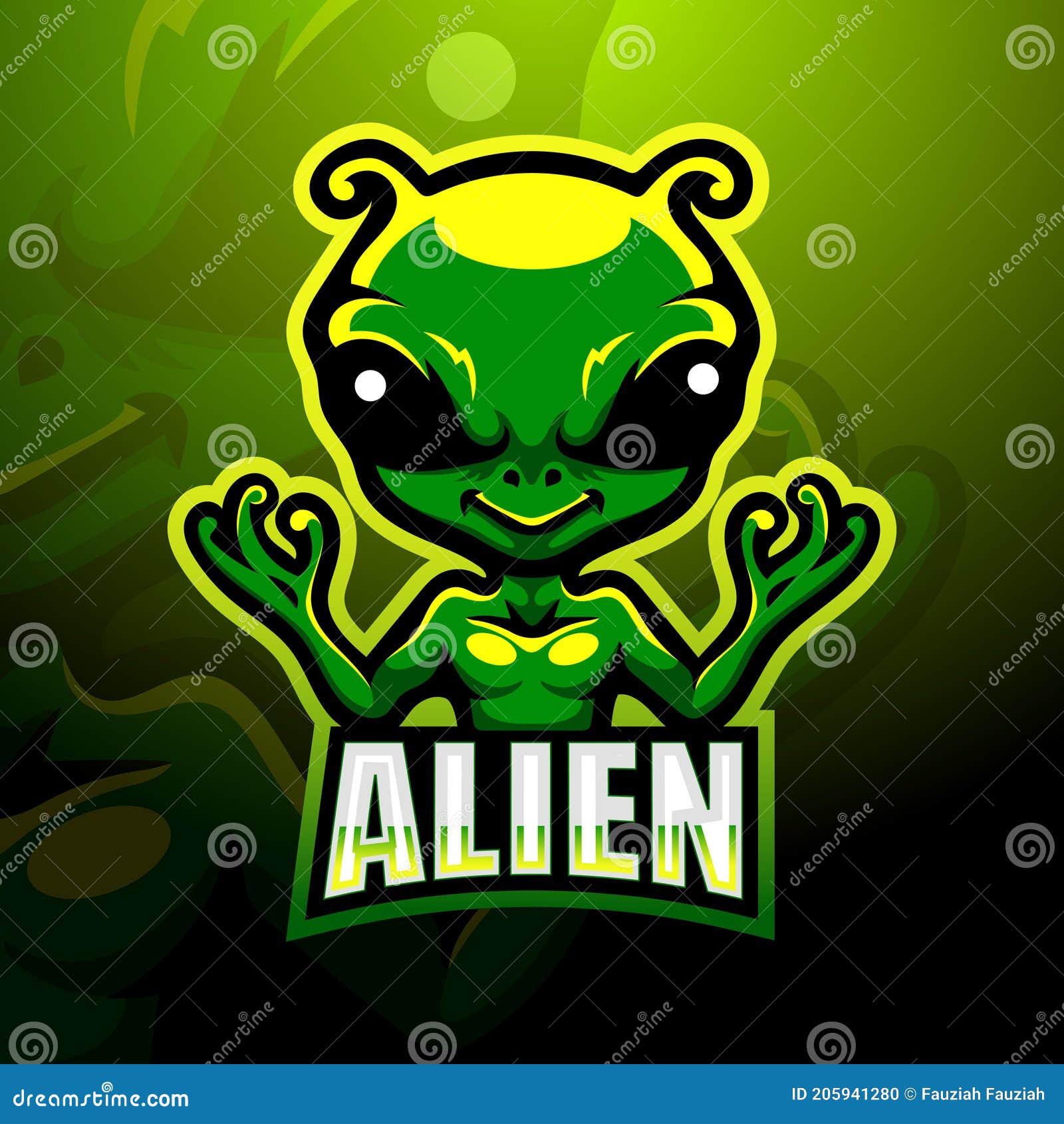 Alien Mascot Esport Logo Design Stock Vector - Illustration of galaxy ...