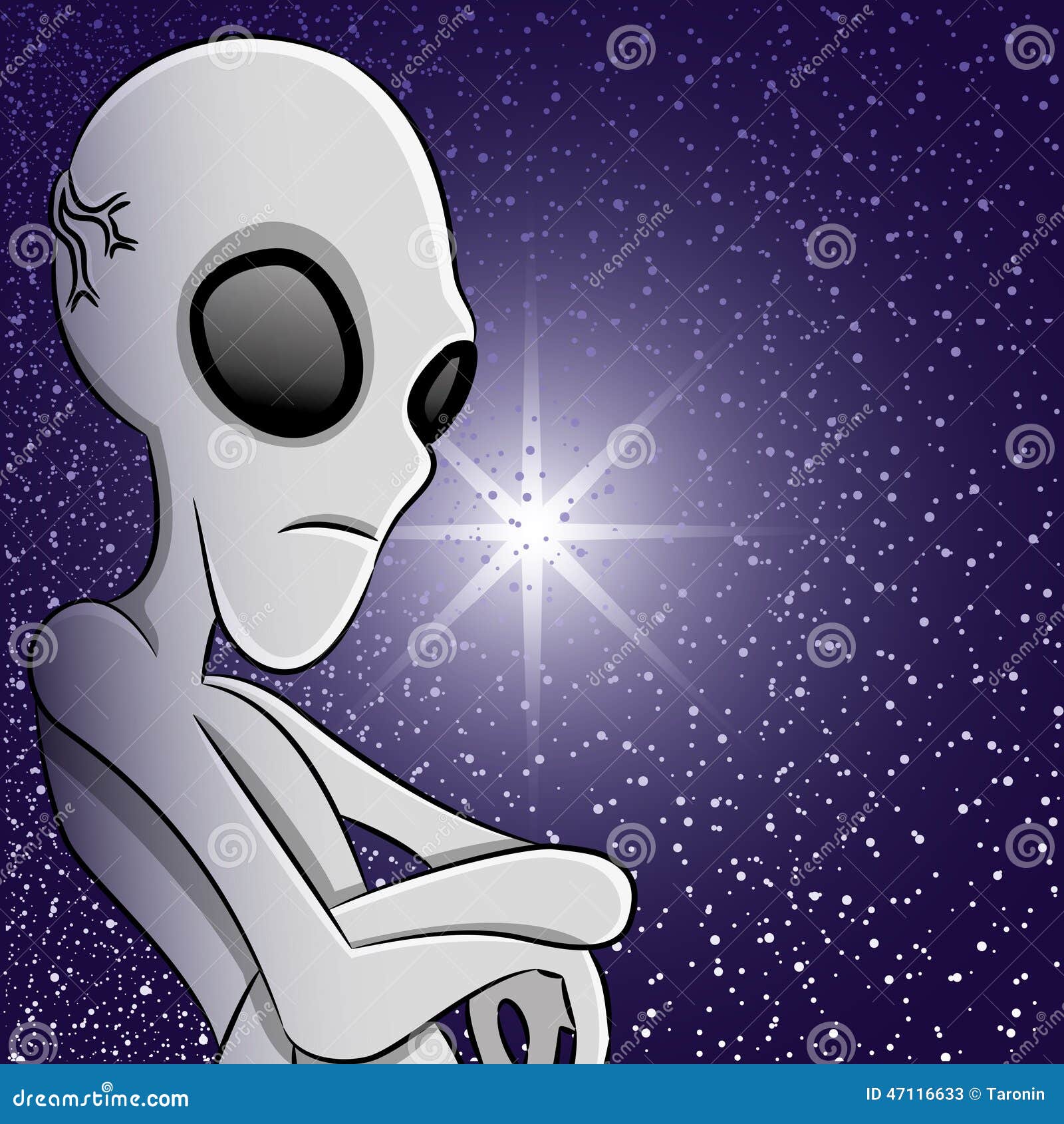 Illustration Of An Alien Thinking Stock Photography | CartoonDealer.com ...