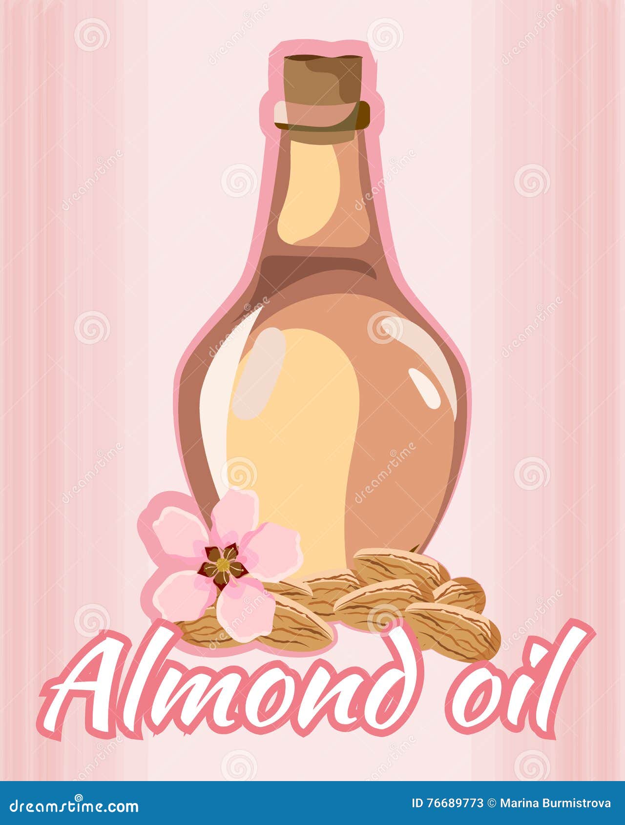 Vector Illustration of Almond Oil Bottle Stock Vector - Illustration of ...