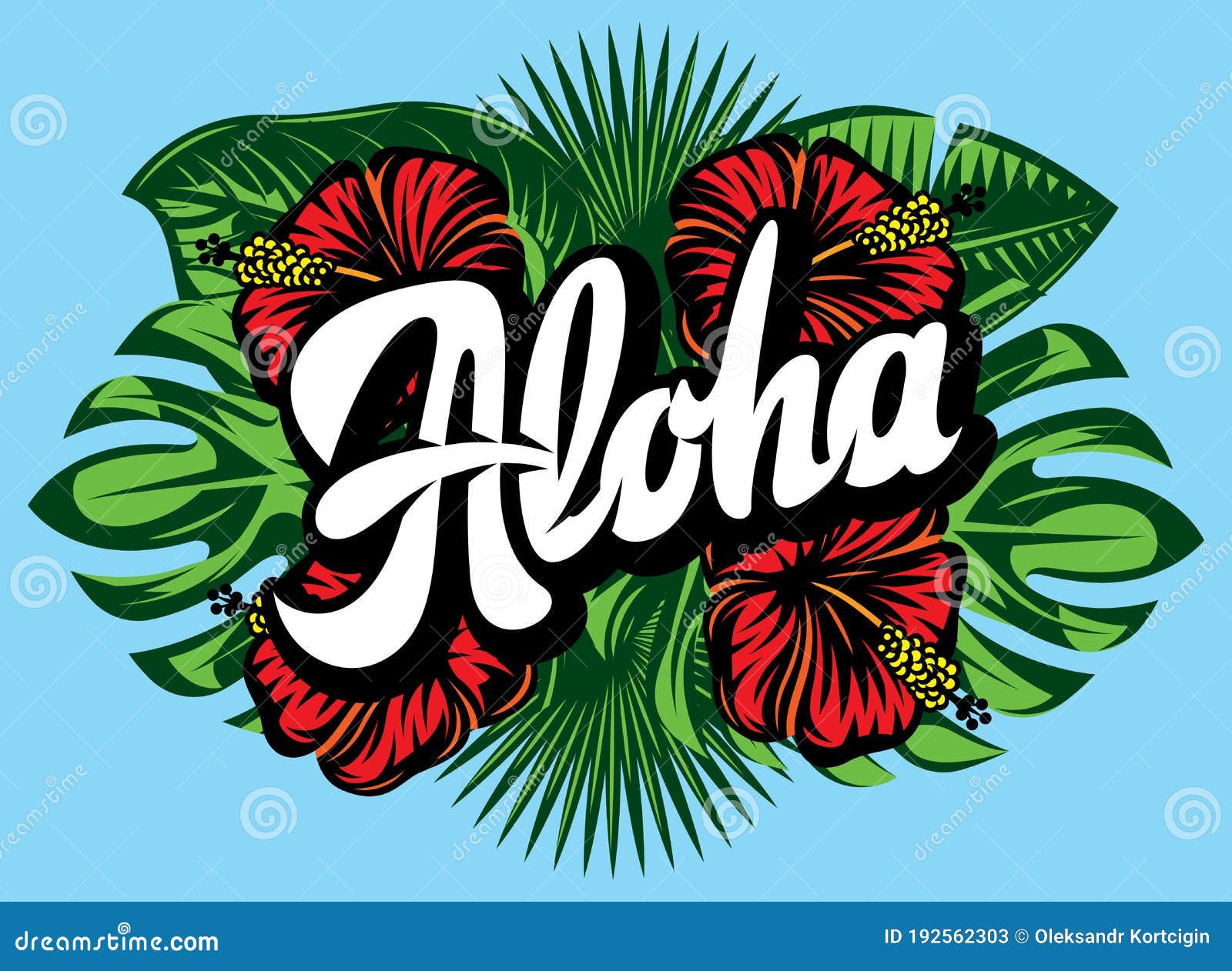 Aloha Lettering Text And Vector Symbols Set Stock Photo | CartoonDealer ...