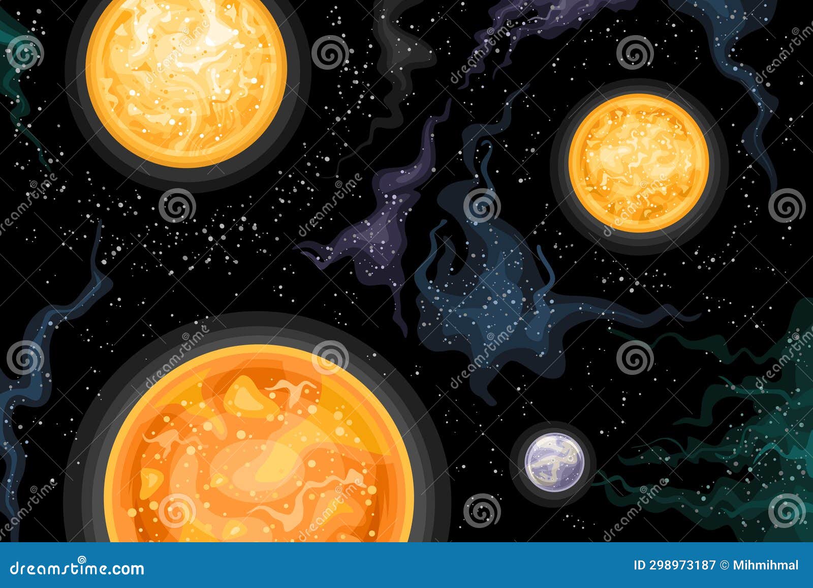 Vector Illustration of Alpha Centauri Stellar System Stock Vector ...