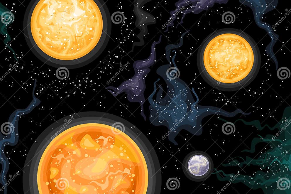 Vector Illustration of Alpha Centauri Stellar System Stock Vector ...