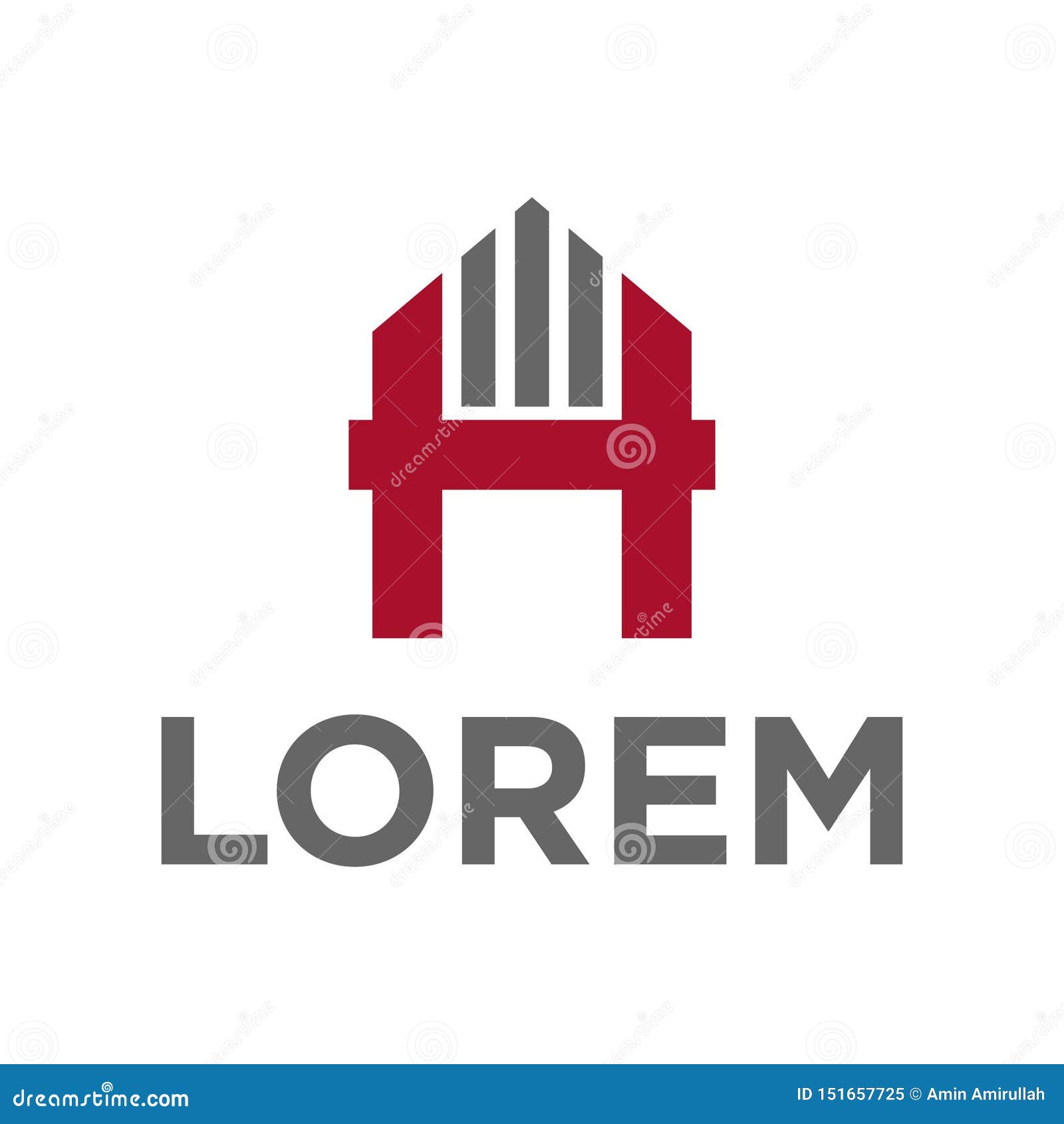 Vector Illustration Alphabet H and Building Icon Logo Design Stock ...