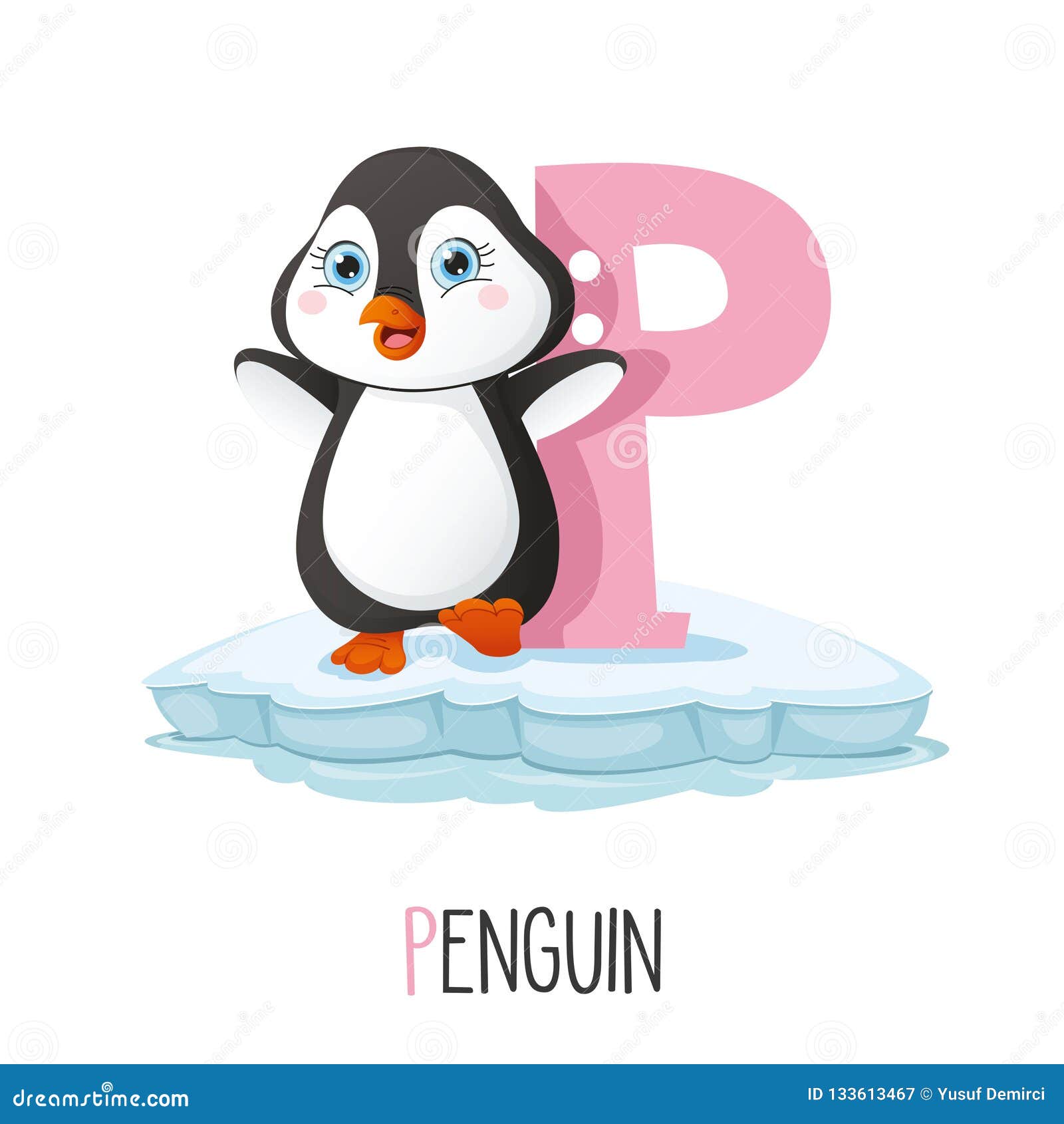Vector Illustration of Alphabet Letter P and Penguin Stock Vector ...